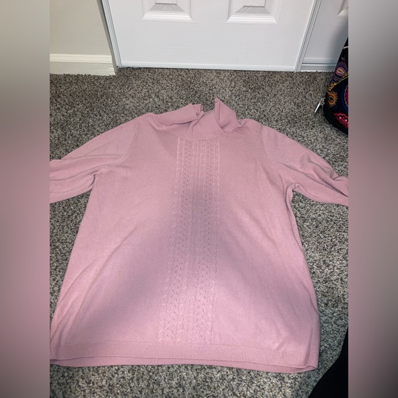 Allison Daley | Sweaters | Women Light Pale Pink Crochet Over The Head ...